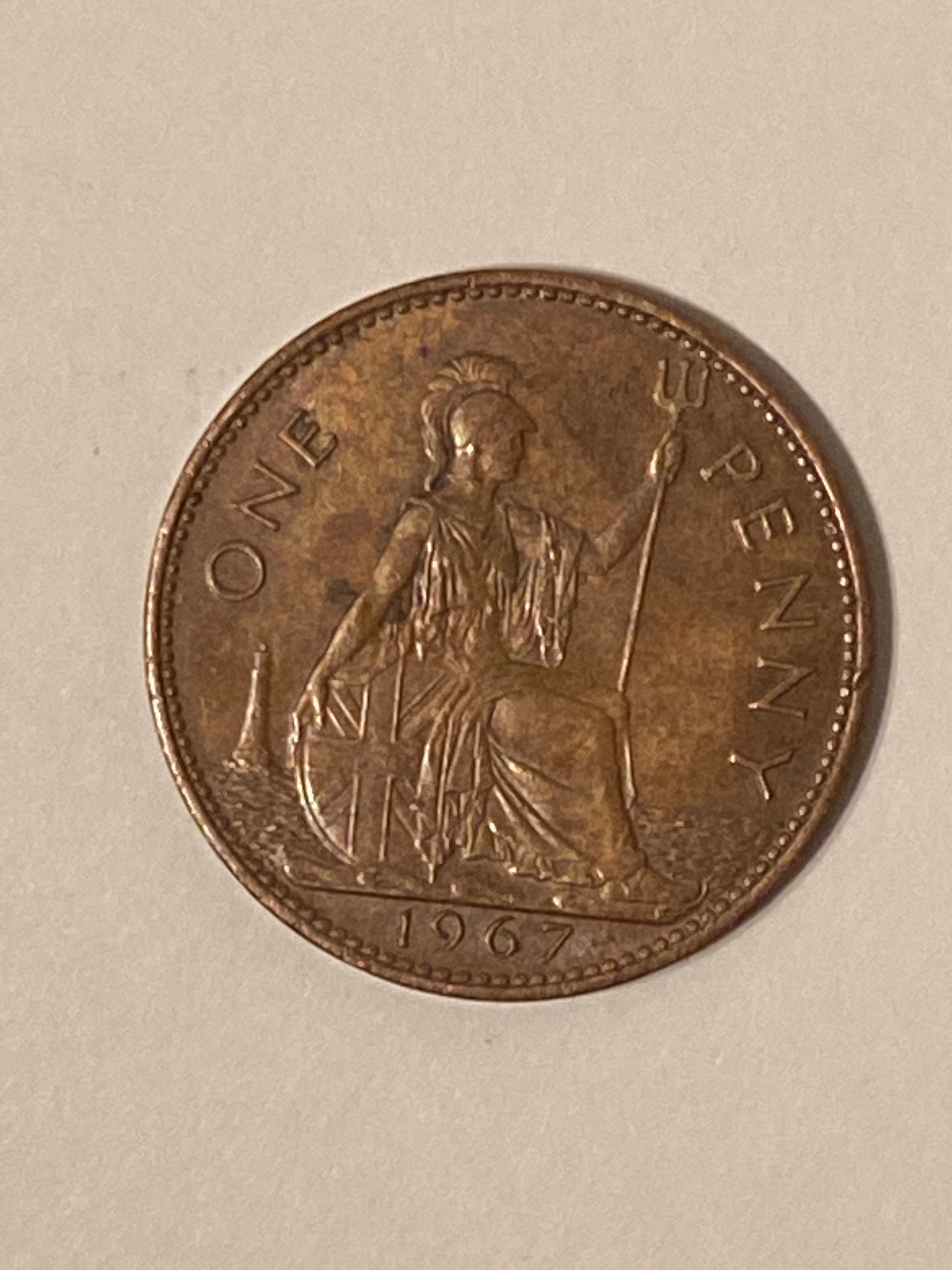 Sale ! 1967 ELIZABETH II Dei Gratia Regina F D + One Penny Coin, Great ...