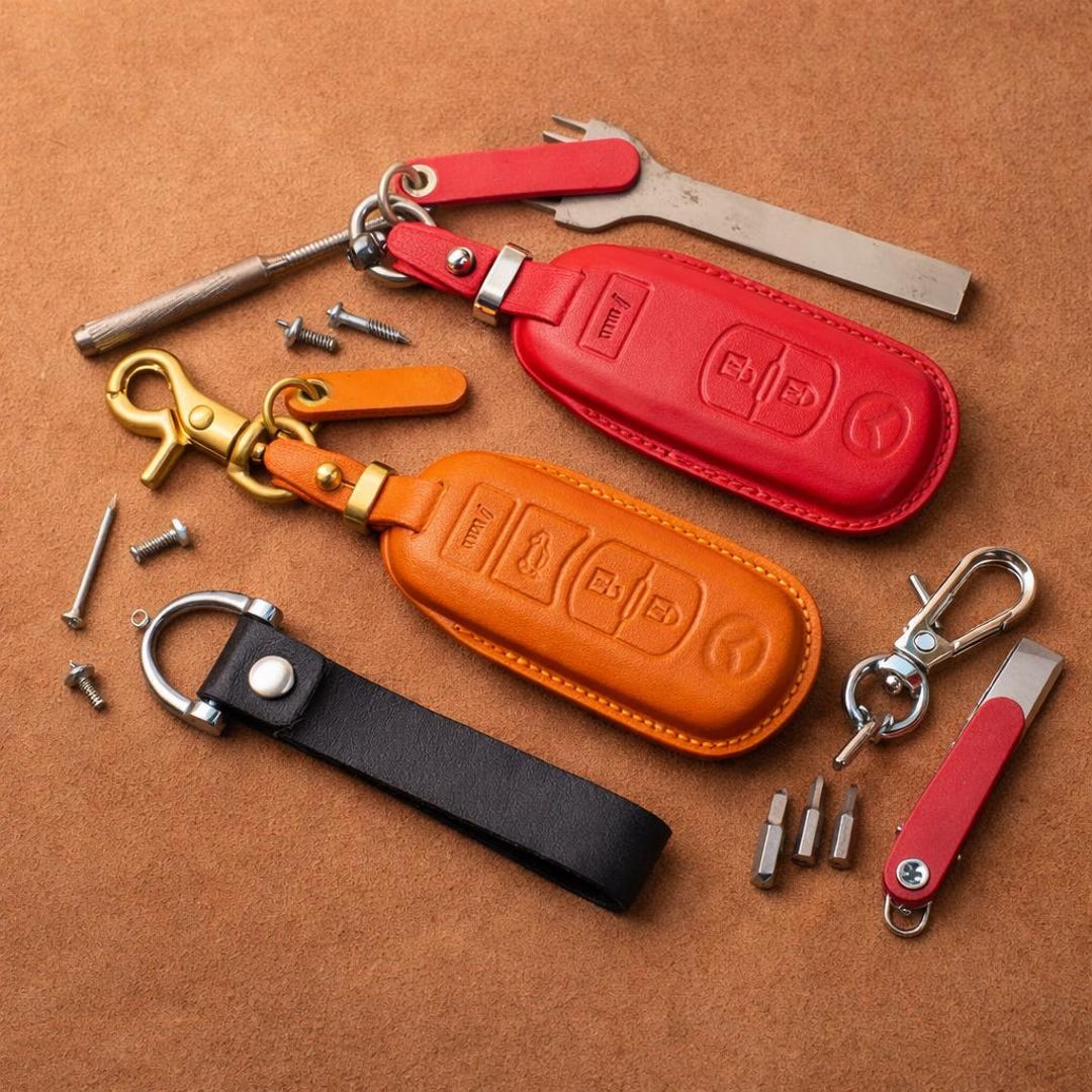 Personalized Leather Car Key Holder Handmade Key Fob Cover Custom personalized-leather-car-key-holder-handmade-key-fob-cover-custom