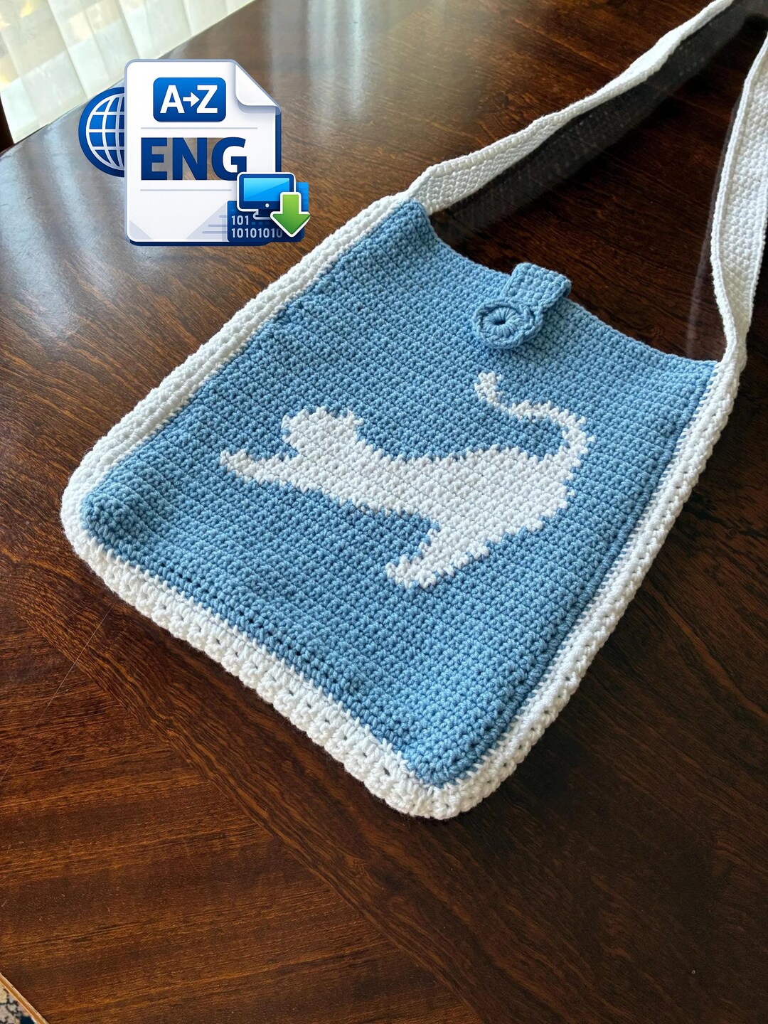 Crochet Bag Pattern: Stretching Cat Graphic - Easy for Beginners - Etsy