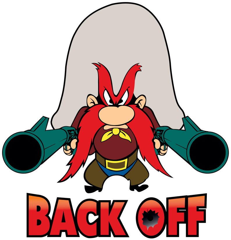 Yosemite Sam BACK OFF Logo Vinyl Decal / Sticker 10 Sizes!! Free ...