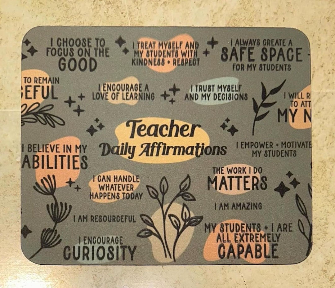 Teacher Daily Affirmations Mouse Pad - Etsy