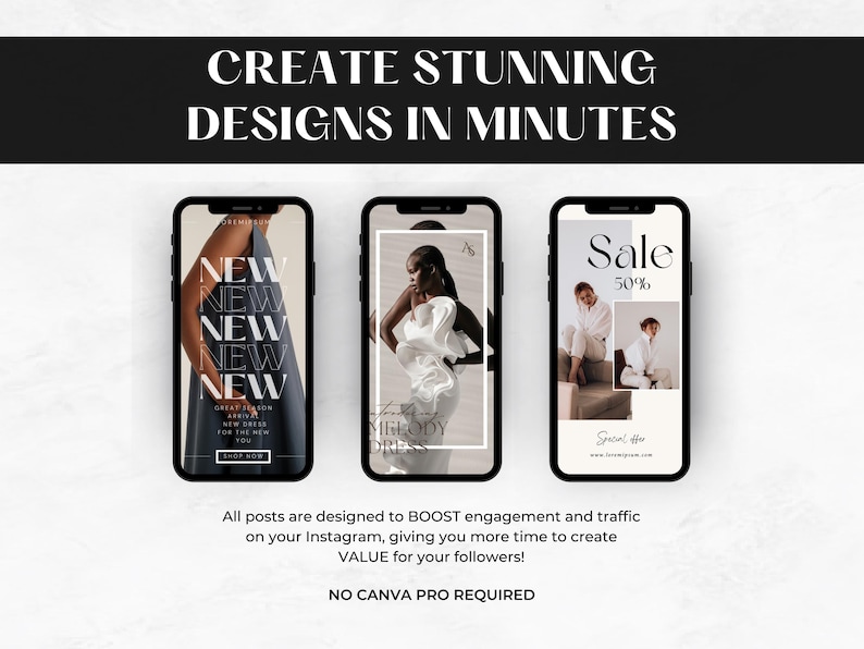 200+ Fashion Ecommerce Instagram Canva Templates | Editable Posts for ...