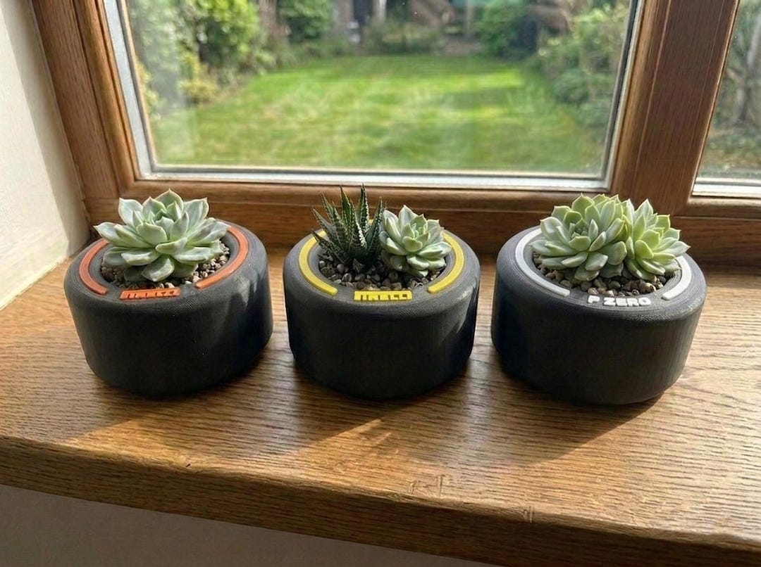 F1 Racing Inspired Tyre Planter | 3D Printed Formula 1 Decor - Etsy