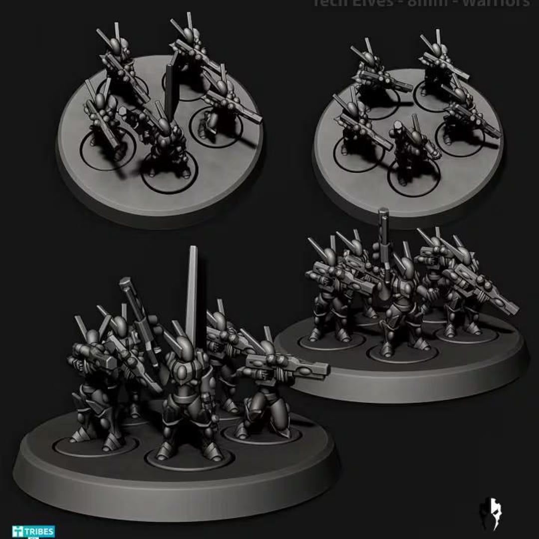 Tech Elves Warriors | 8mm Epic Scale Sci-fi Infantry Miniatures - Etsy