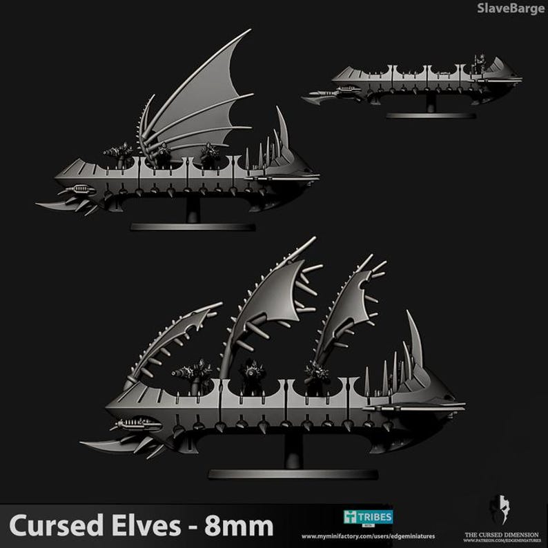 Cursed Elves Slave Barge | 8mm Epic Scale Sci-fi Vehicle Miniatures - Etsy