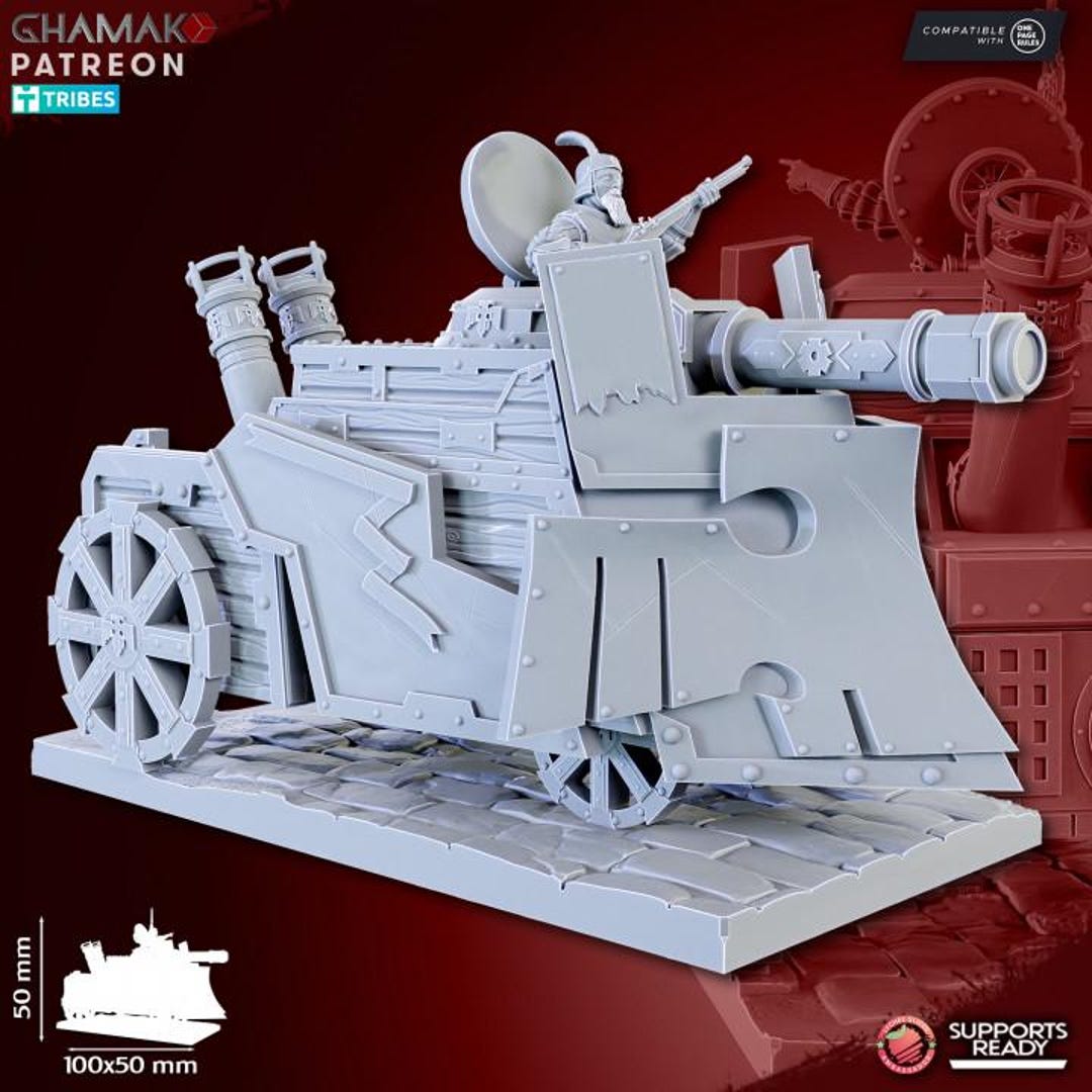 The Human Empire Steam Tank | 28mm Heroic-scale Fantasy War Machine ...