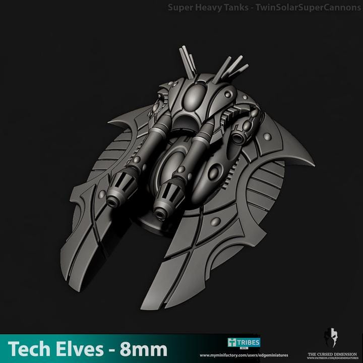 Tech Elves Super Heavy Tank | 8mm Epic Scale Sci-fi Vehicle Miniatures ...