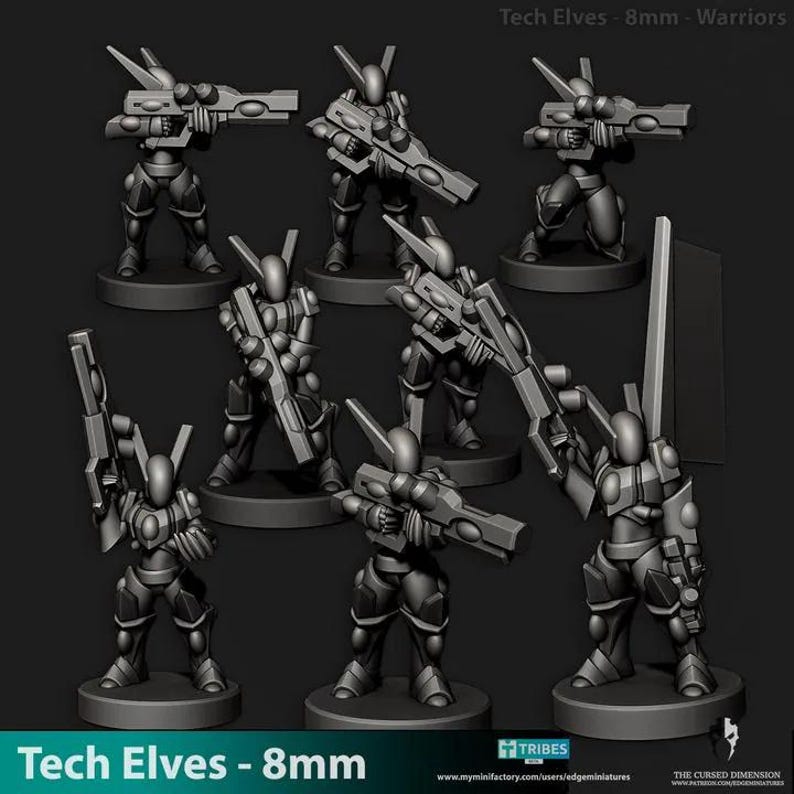 Tech Elves Warriors | 8mm Epic Scale Sci-fi Infantry Miniatures - Etsy
