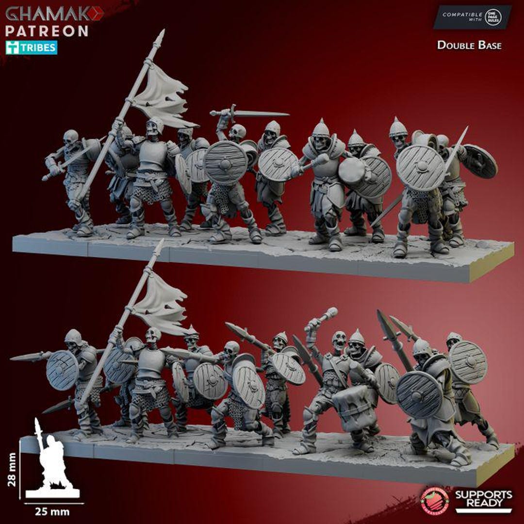 Vampire Skeletal Guard | 28mm Heroic-scale Fantasy Infantry Miniatures ...