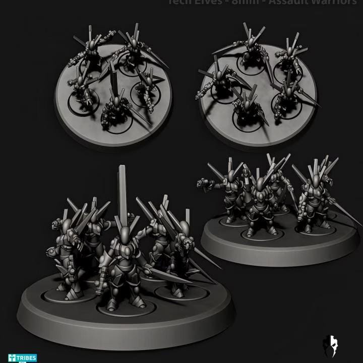 Tech Elves Warriors | 8mm Epic Scale Sci-fi Infantry Miniatures - Etsy