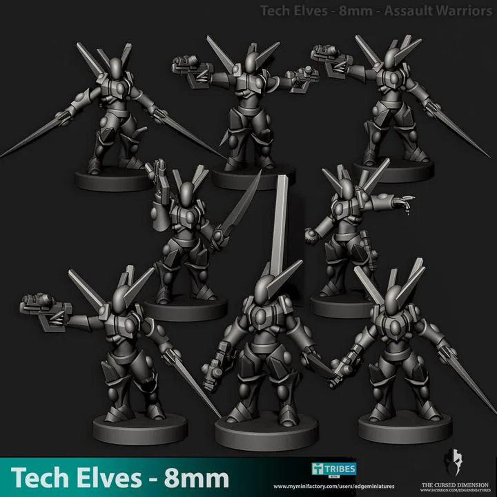 Tech Elves Warriors | 8mm Epic Scale Sci-fi Infantry Miniatures - Etsy