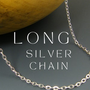 30 Inches Long Bright Silver Chain Medium Cable Oval Link Finished ...