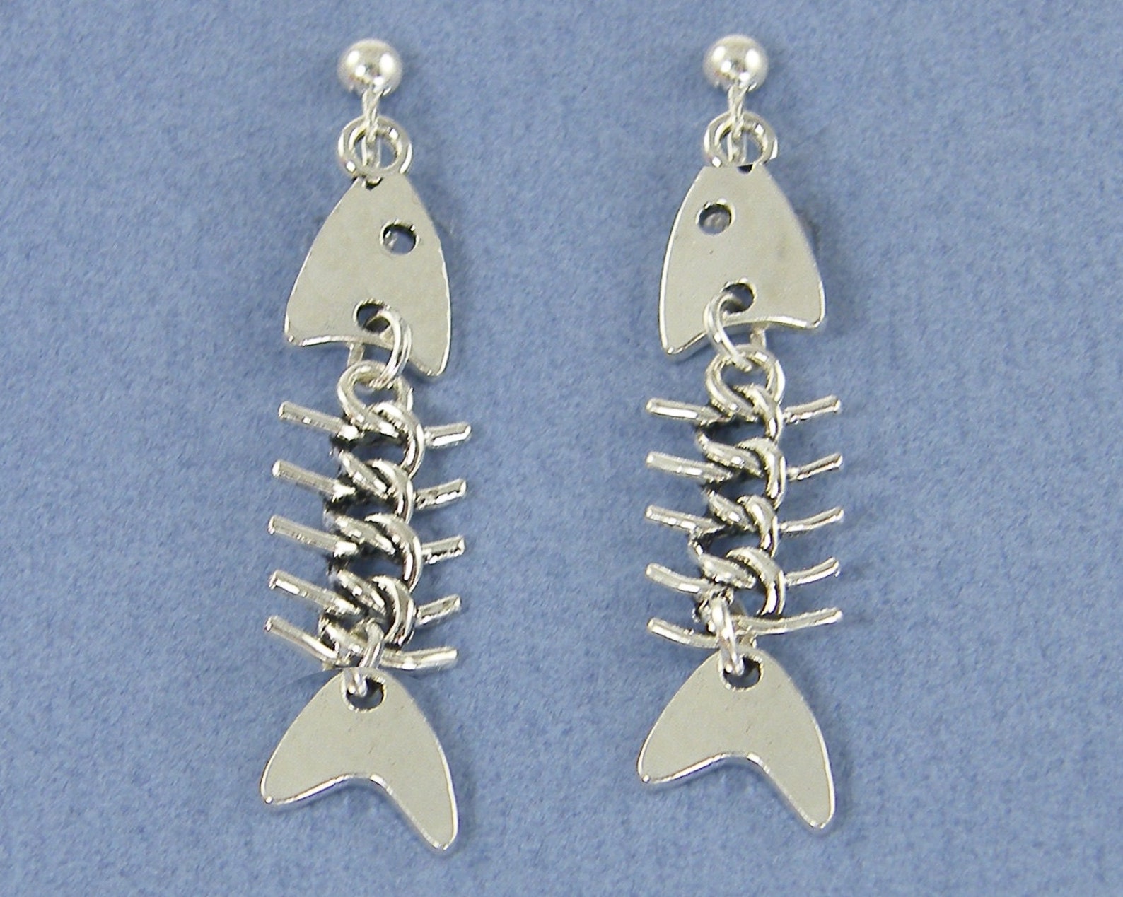 Fishbone Clip on Earrings Silver Fish Bone Skeleton Clip - Etsy