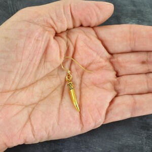 Men's Antique Gold Claw Earrings, PIERCED Tribal Tusk Fang Horn Dangle ...