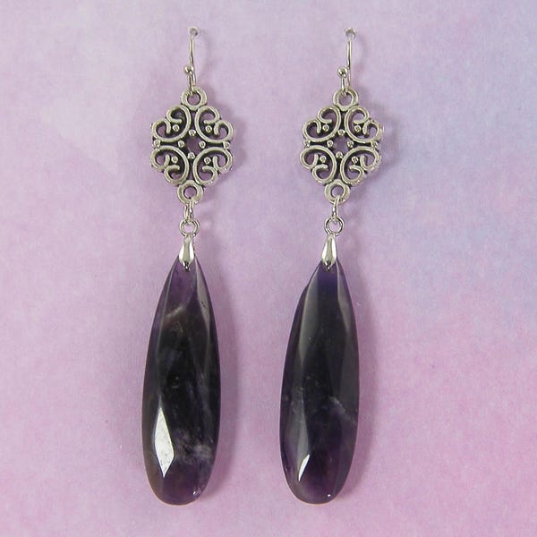 Purple Earrings - Etsy