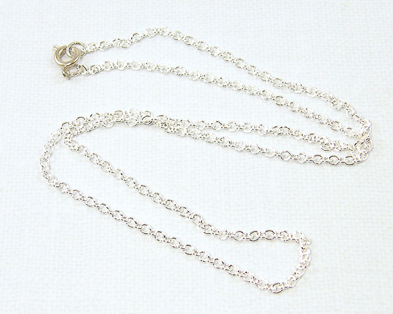 Silver Chain Necklace 18 Inch Small Link Silver Plated Cable - Etsy