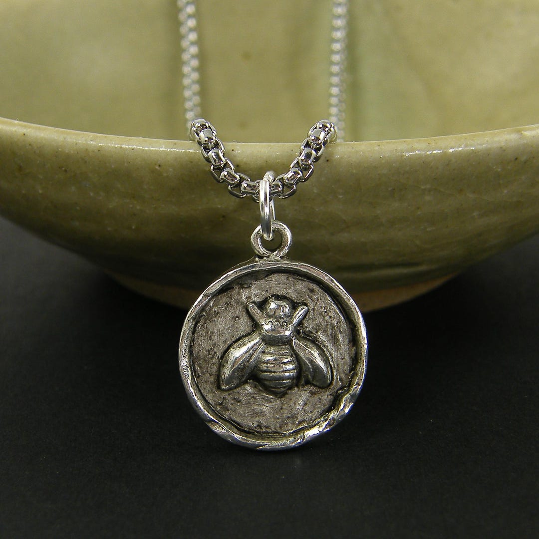 Bee Necklace, Men's Necklace, Stainless Steel Chain Bumblebee Pendant ...