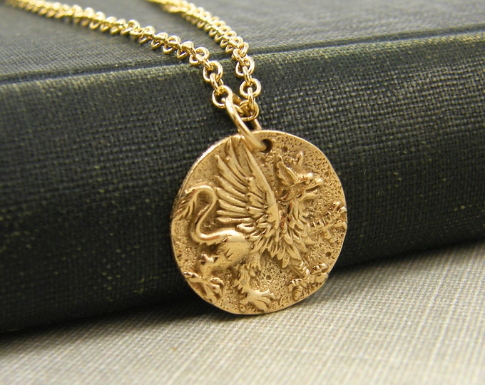 Griffin Necklace, Bronze Greek Mythology Necklace, Fantasy Jewelry |NC2 ...