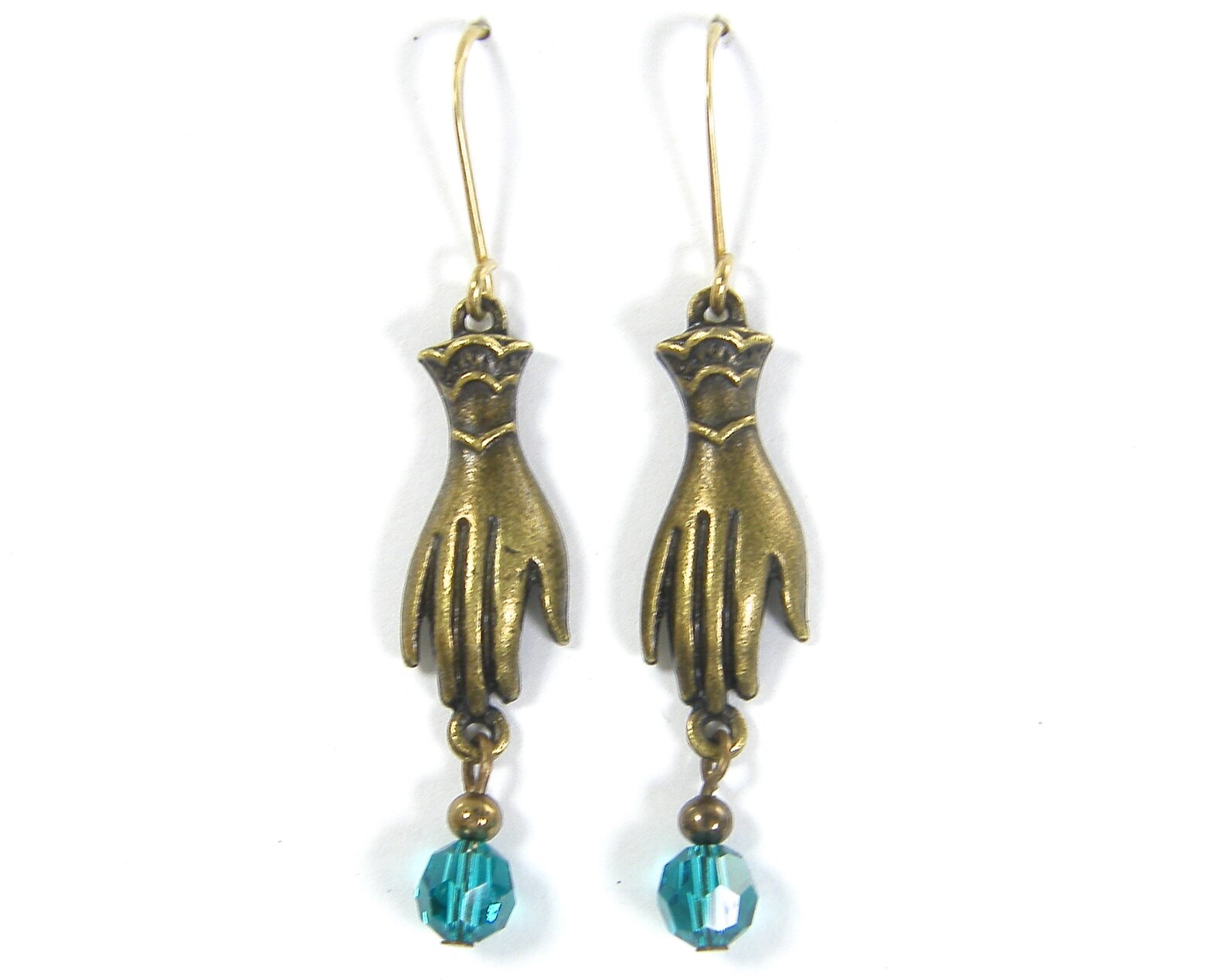 Personalized Vintage Style Hand Earrings Pierced Birthstone - Etsy