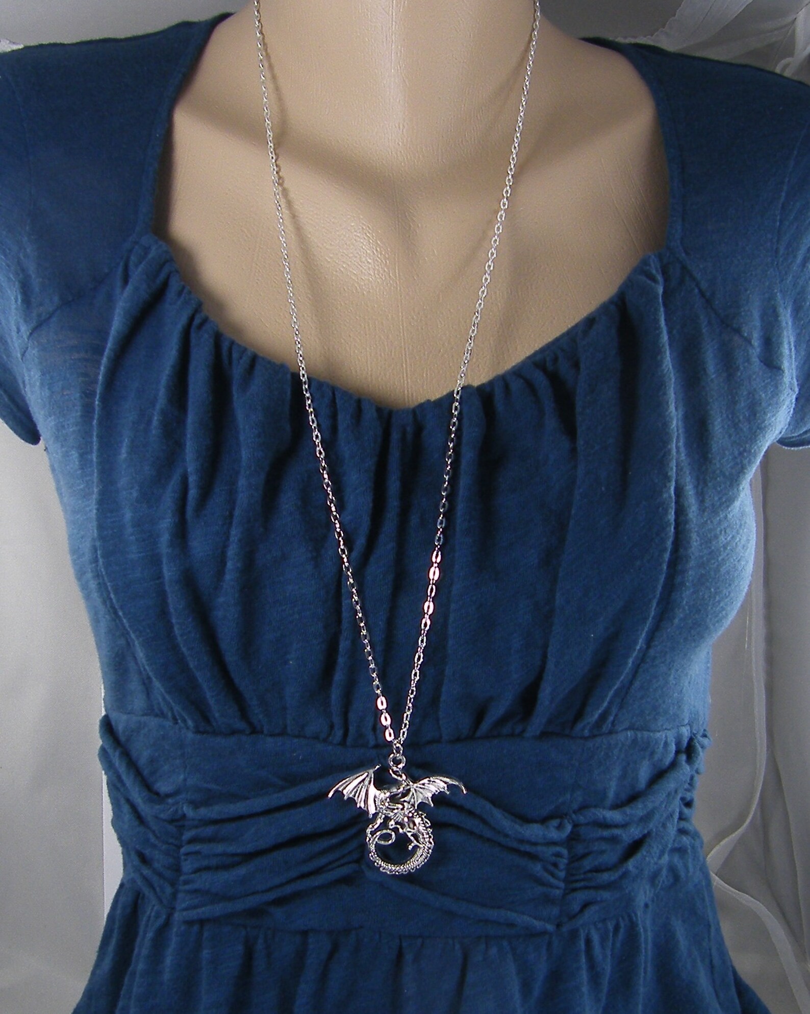 Dragon Necklace Silver Dragon Pendant Necklace Men's | Etsy