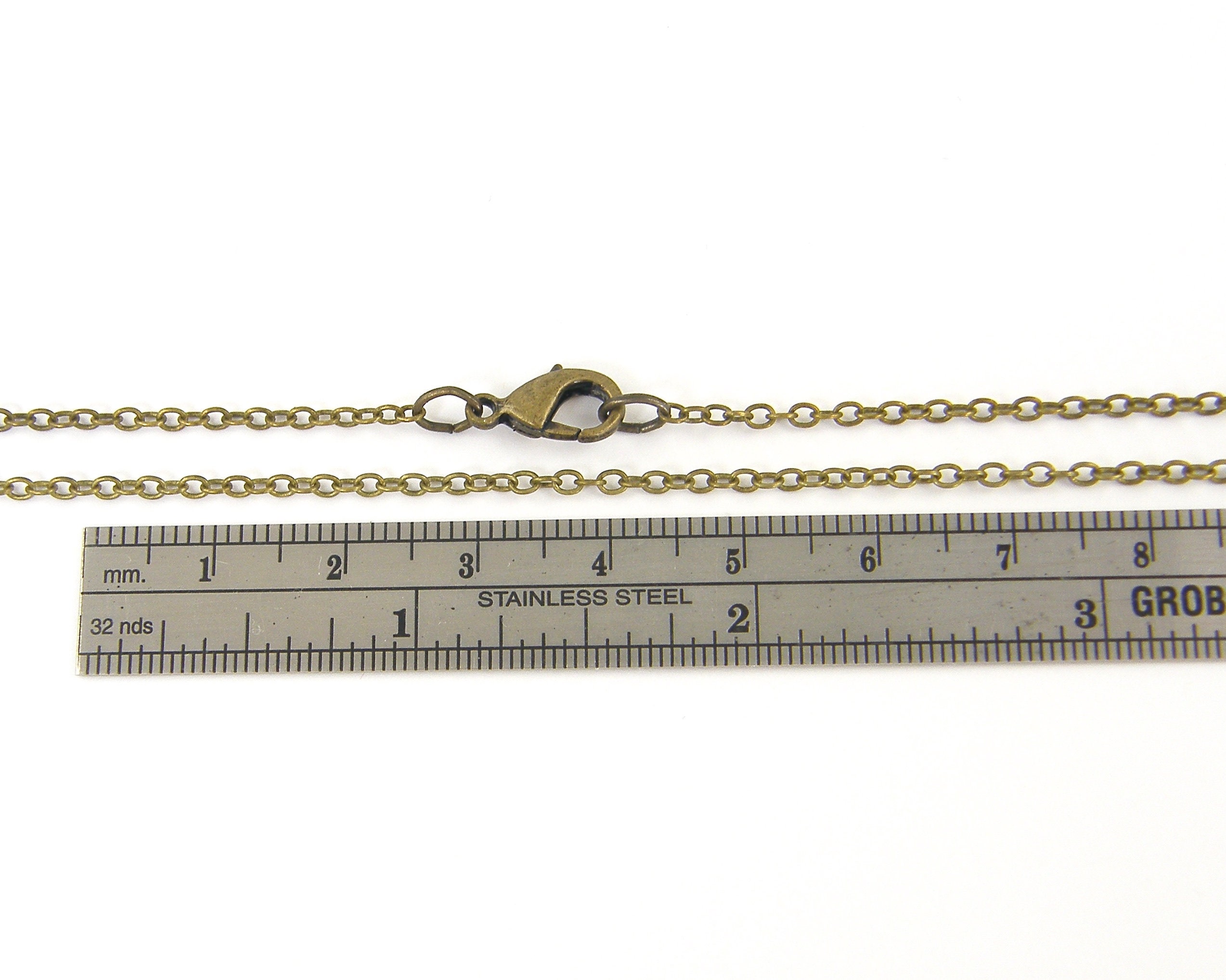 Brass Necklace Chain Brass Chain 24 Inch Small Link Cable - Etsy UK