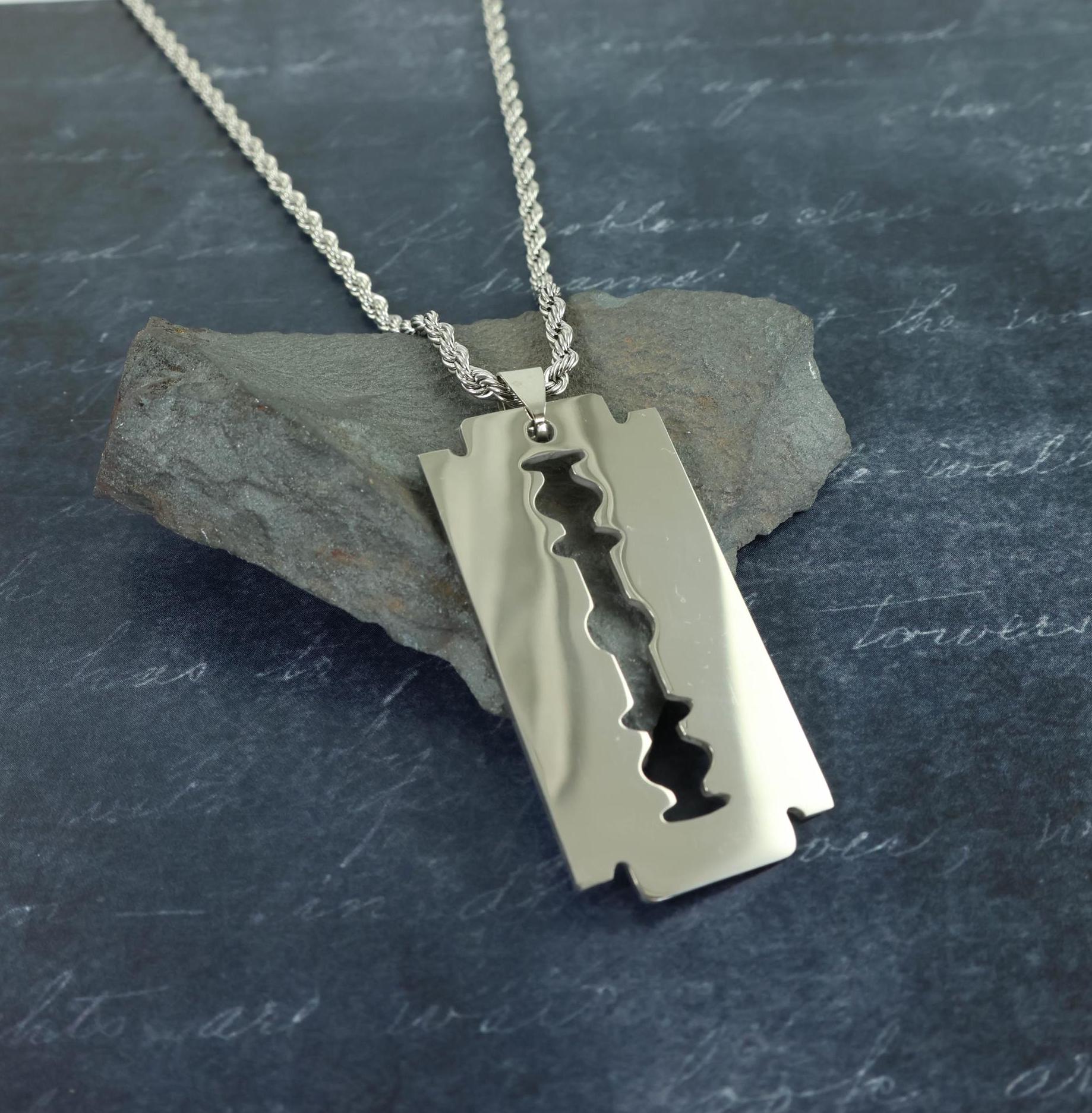Razor Blade Necklace - Etsy Razor Blade Necklace - Etsy
