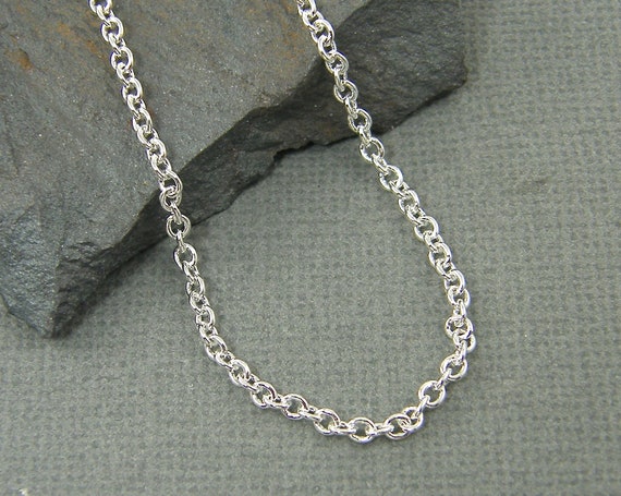 Silver Chain Necklace 18 Inch Small Link Silver Plated Cable - Etsy