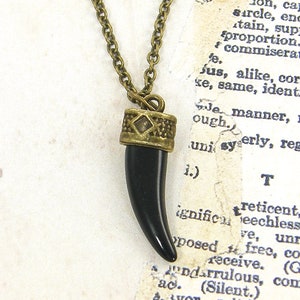 Black Fang Clip on Earrings, Boho Tribal Horn Tooth Talon Clip Earrings ...