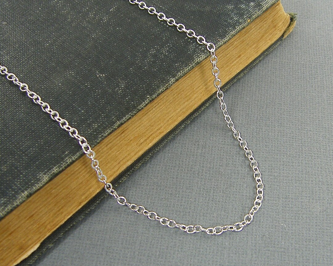 24 Inch Bright Silver Plated Chain Necklace, 24 Inch Silver Chain ...
