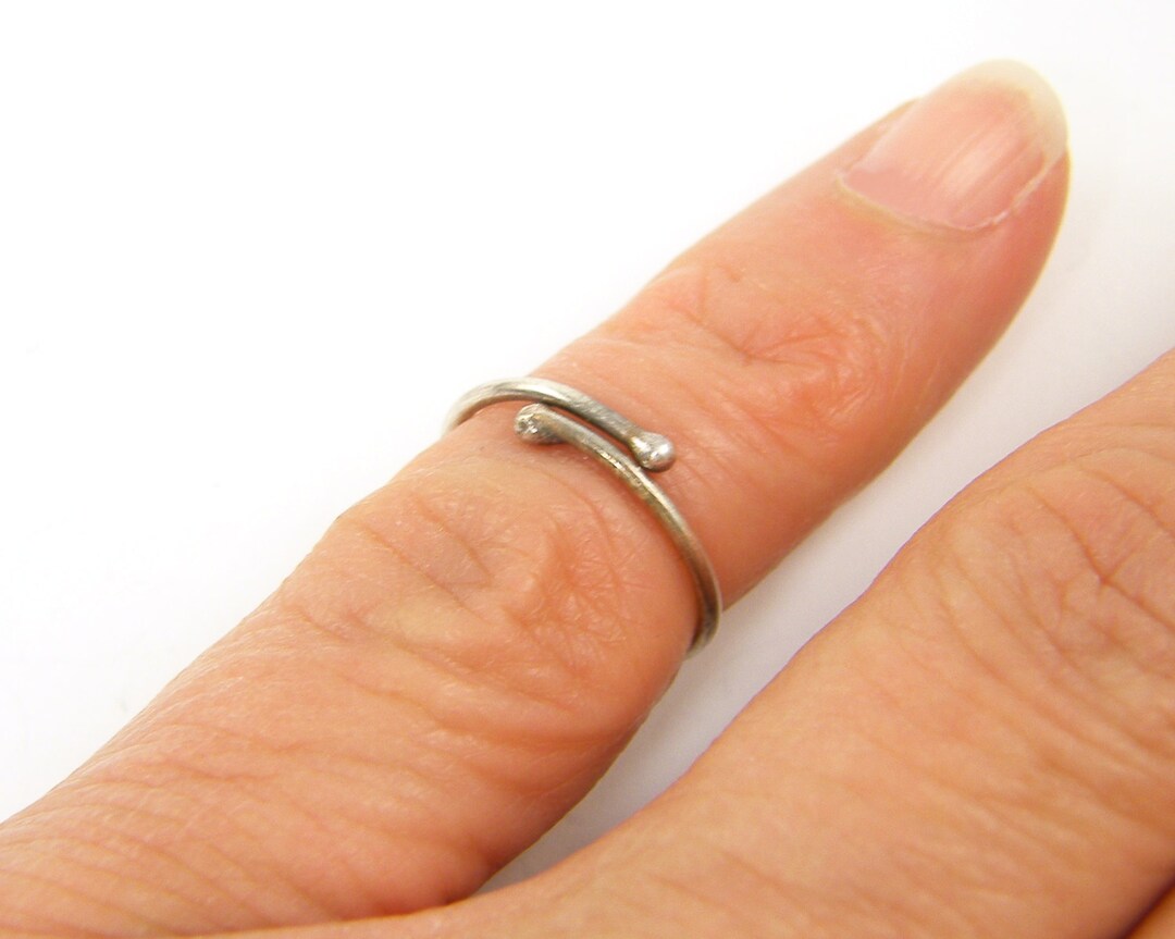 First Knuckle Ring, Sterling Silver Oxidized Above Knuckle Ring Simple ...