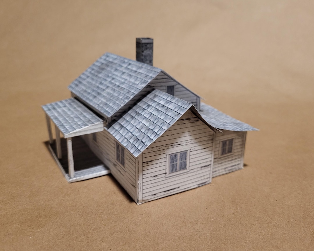 Kansas Farmhouse Architectural Paper Model Kit – Digital PDF Download ...