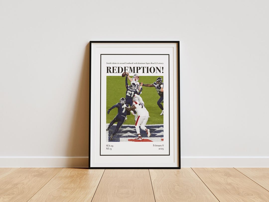 Seattle Seahawks Redemption Newspaper Poster, Super Bowl LX Champions ...