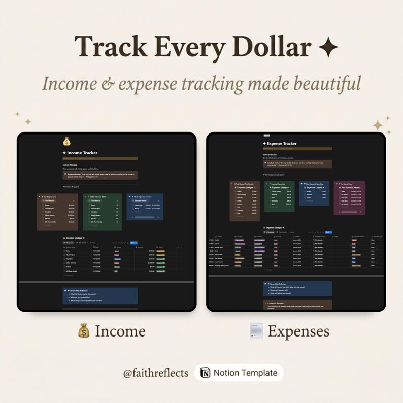 Christian Finance Tracker Notion Template | Faith Based Budget Planner ...