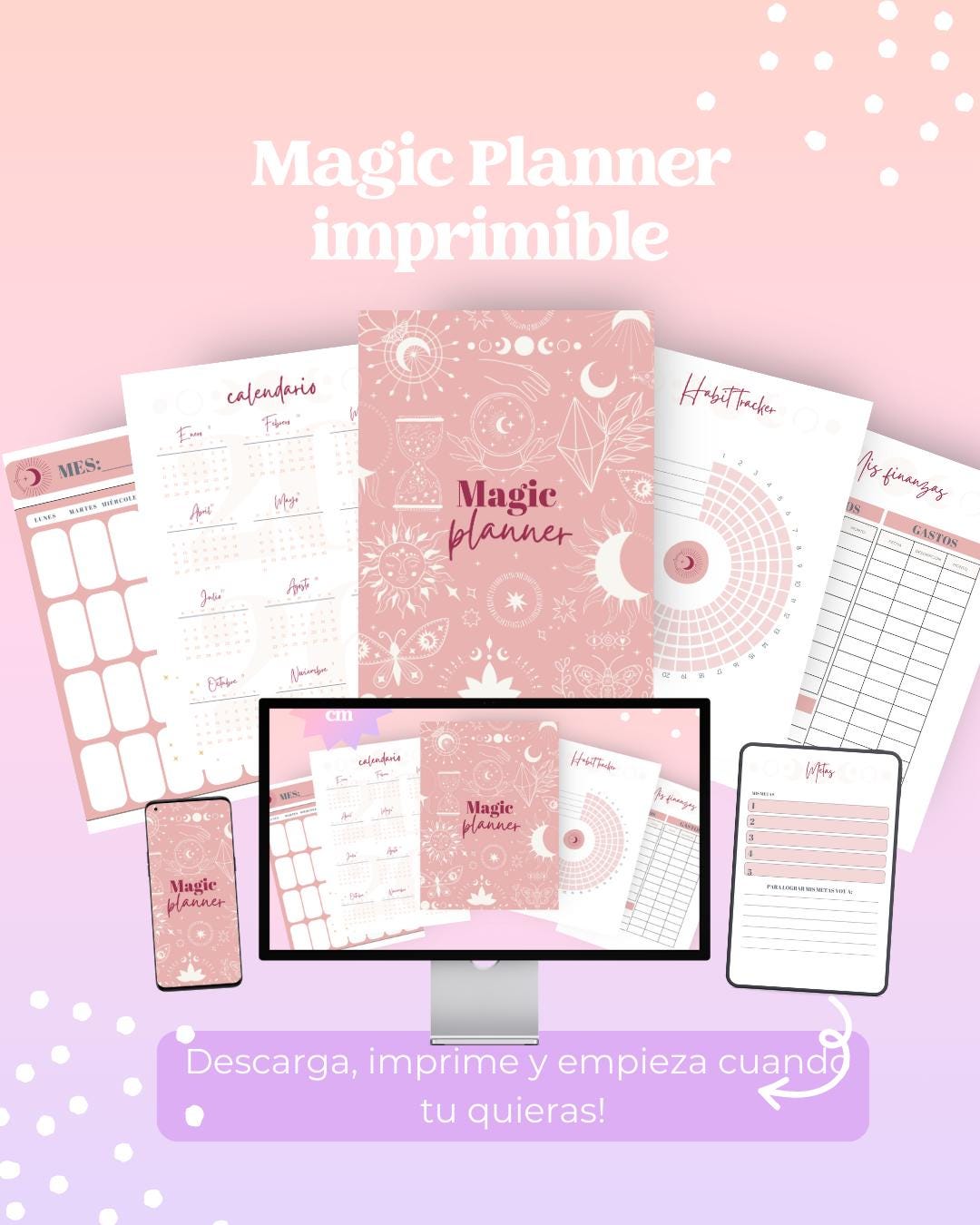 Printable Permanent PDF Planner | Timeless Planner in Spanish | Daily ...