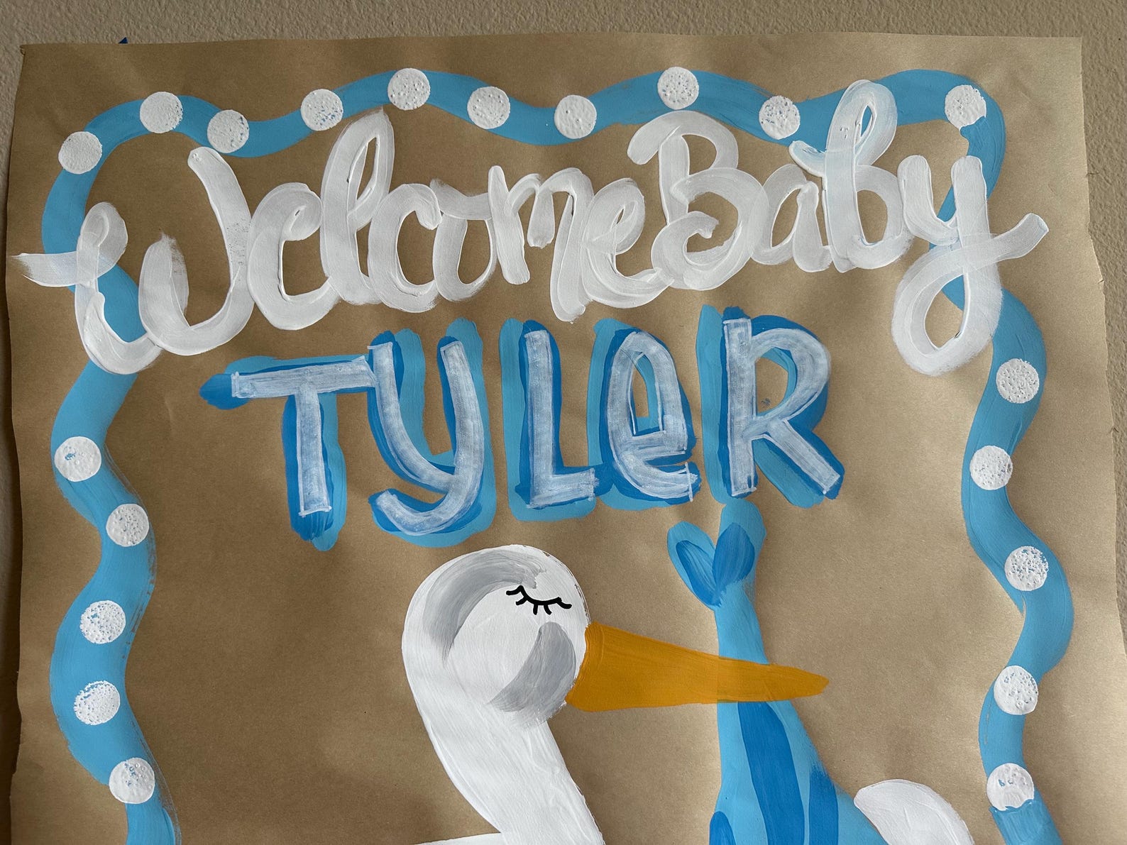 Welcome Baby Banner. Hand Lettered Baby Shower and Newborn Celebration ...
