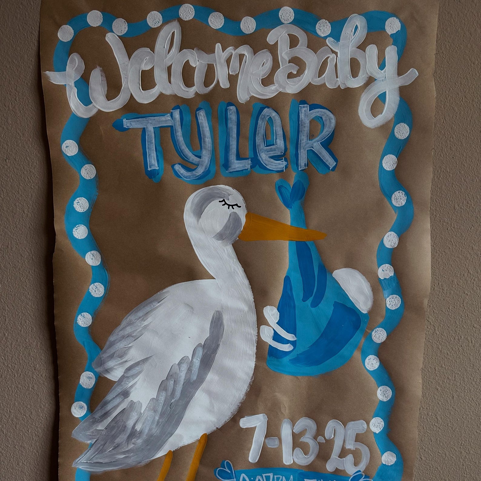 Welcome Baby Banner. Hand Lettered Baby Shower and Newborn Celebration ...