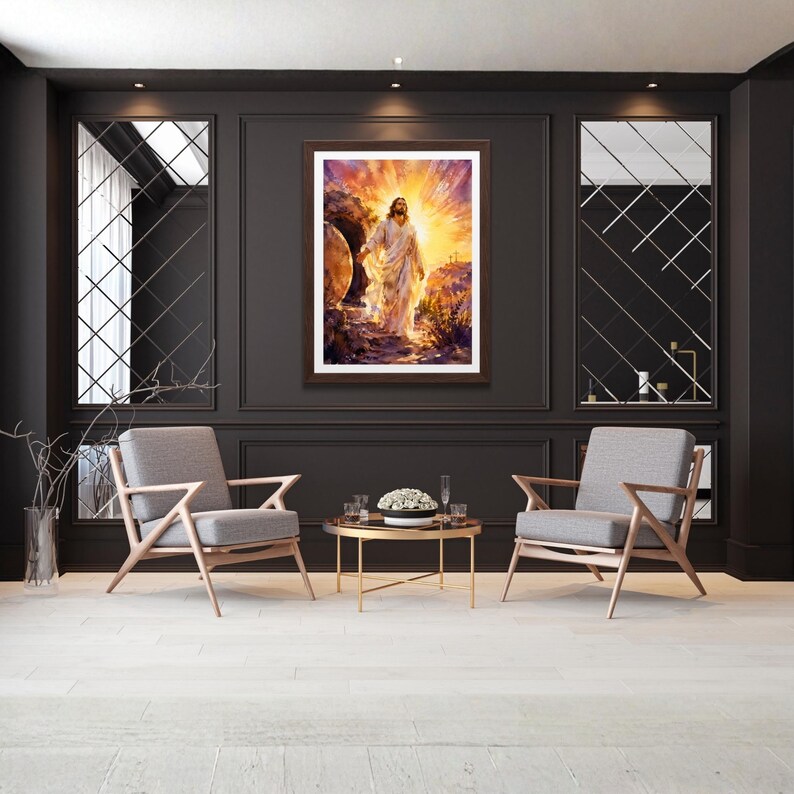 Resurrection Jesus Christ Print, Easter Watercolor Christian Wall Art ...