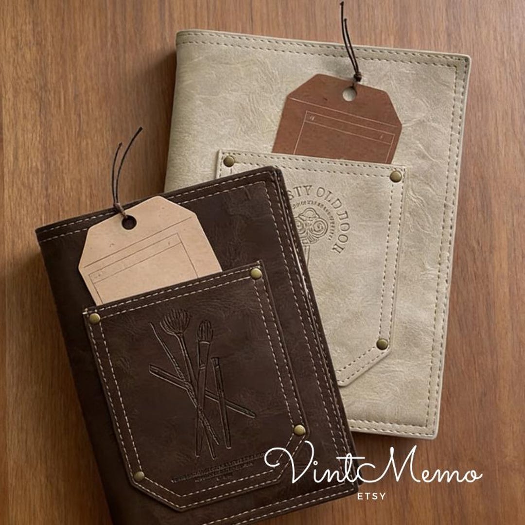 Custom Engraved Tag Leather Travel Notebook A5 A6 Vintage Journal ...