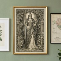 Athena Art Nouveau Poster: Greek Goddess Print, Mythology Lover Gift - Etsy