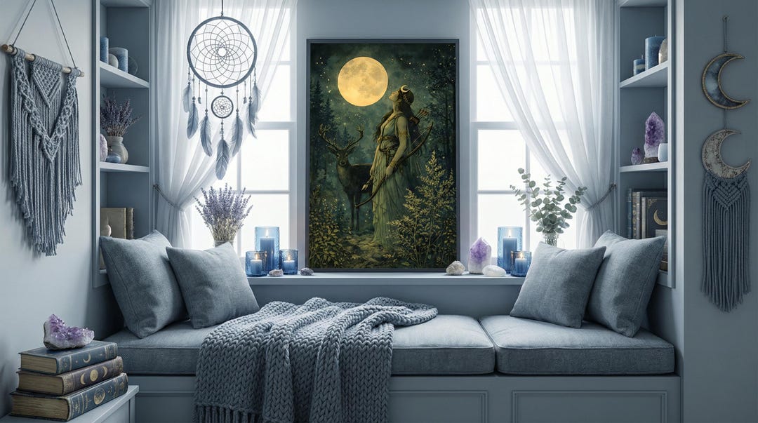 Artemis / Diana Wall Art – Moon Goddess Print, Greek Mythology Poster ...