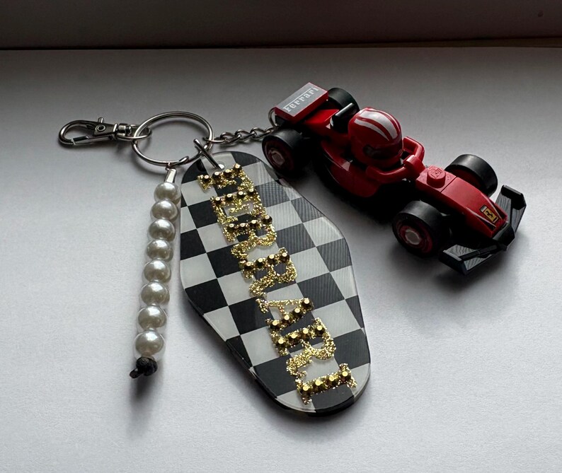 Mini F1 Car LEGO Keychain - Etsy