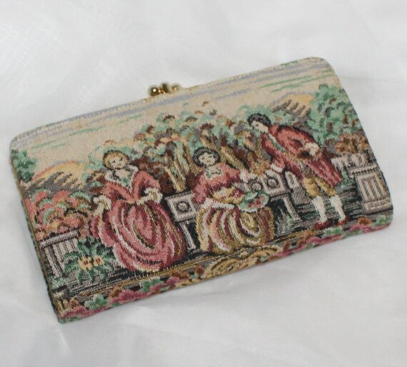 Vintage Baronet Victorian Scene Petit Point Ladies Wa… - Gem