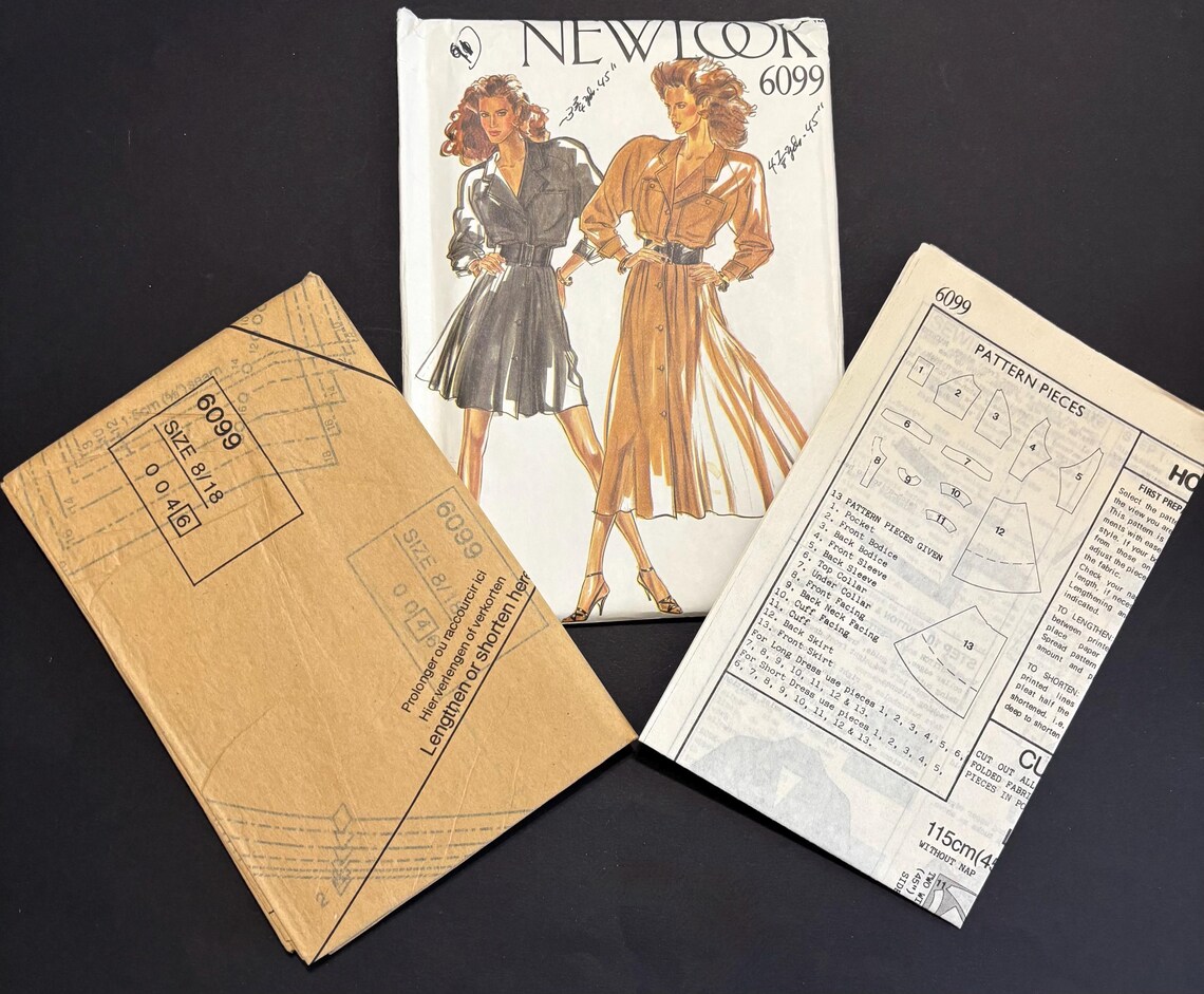 Vintage New Look Misses Dress Pattern 6099 Misses Sizes 8 Through 18 ...