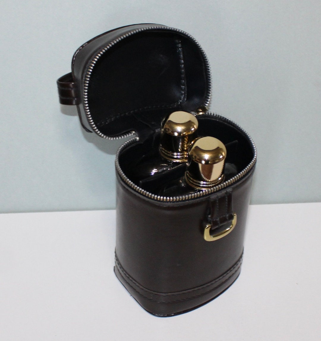 Vintage Pair of Flasks in Vinyl Carrying Case - Etsy