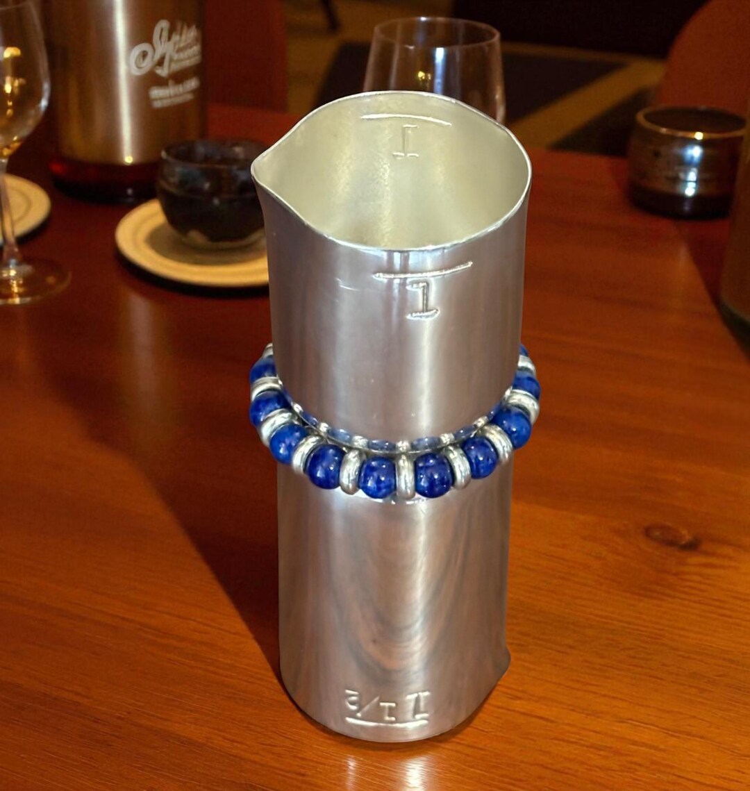 Vintage Napier Silver Plate Double Jigger With Silver and Lapis Lazuli ...