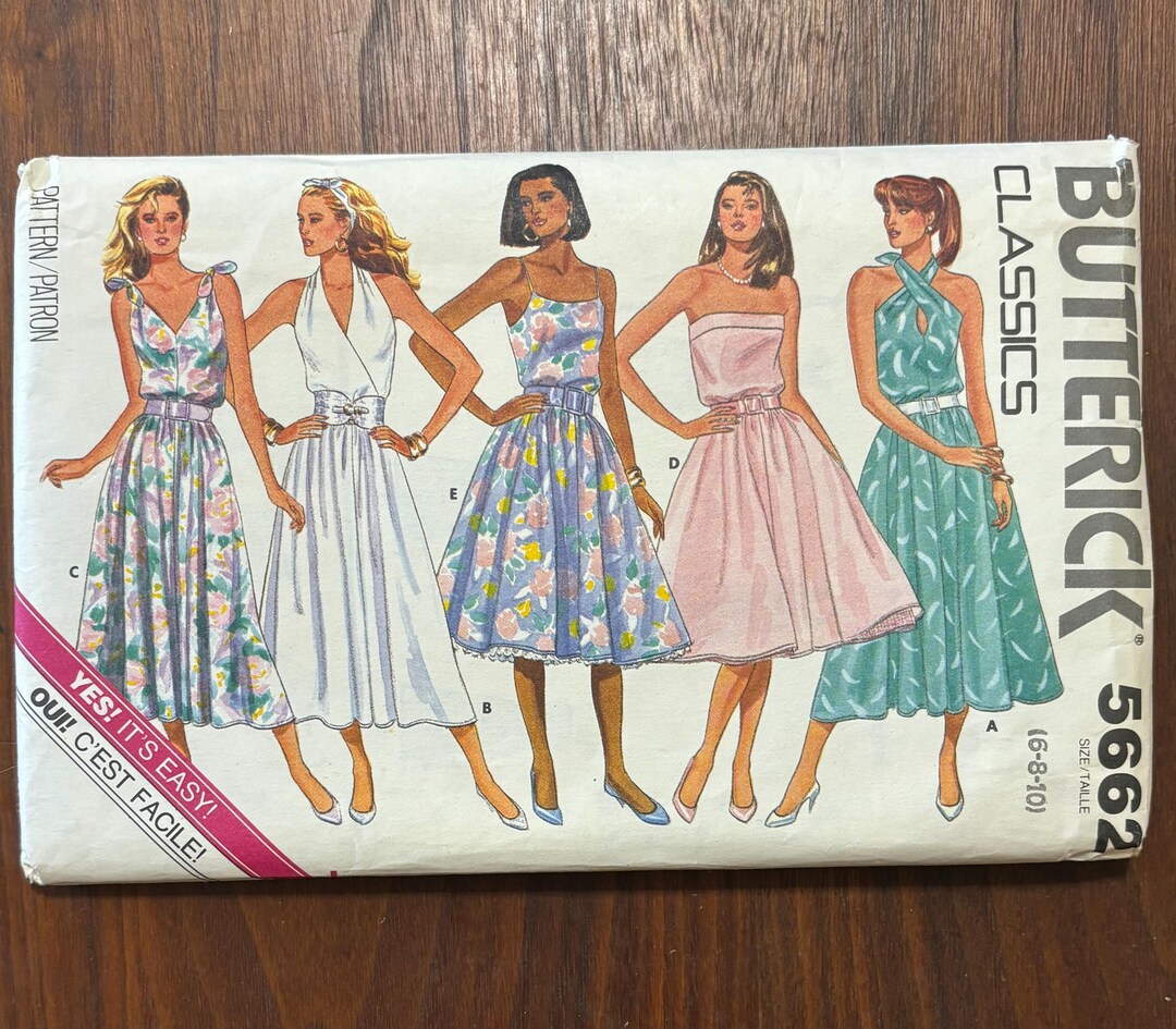 Vintage Butterick Classics Misses Dress Pattern 5662 Misses Size 6-8-10 ...