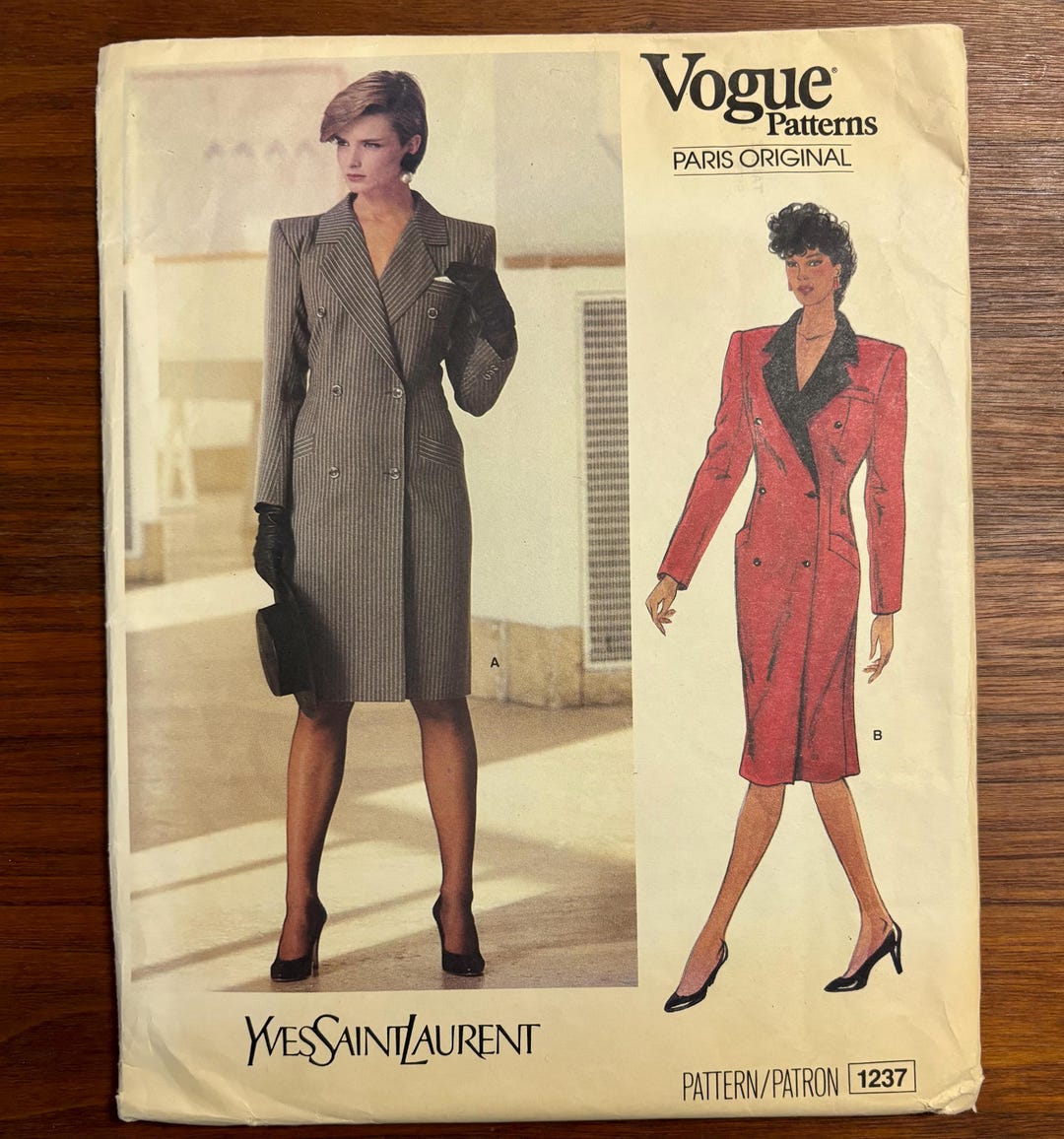 Vintage Vogue Paris Original Yves Saint Laurent Misses Coatdress ...