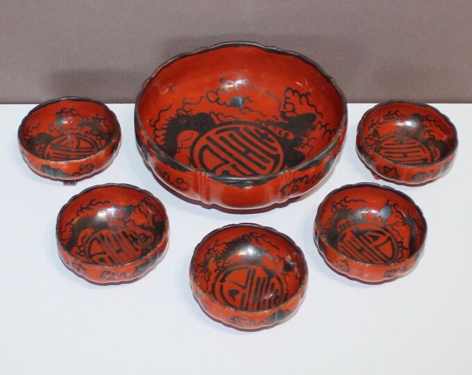 Vintage Asian Bowl Set - Etsy