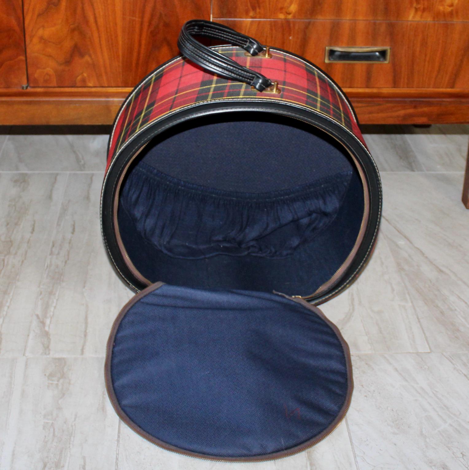 Vintage Atlantic Red Plaid Hat Box - Etsy