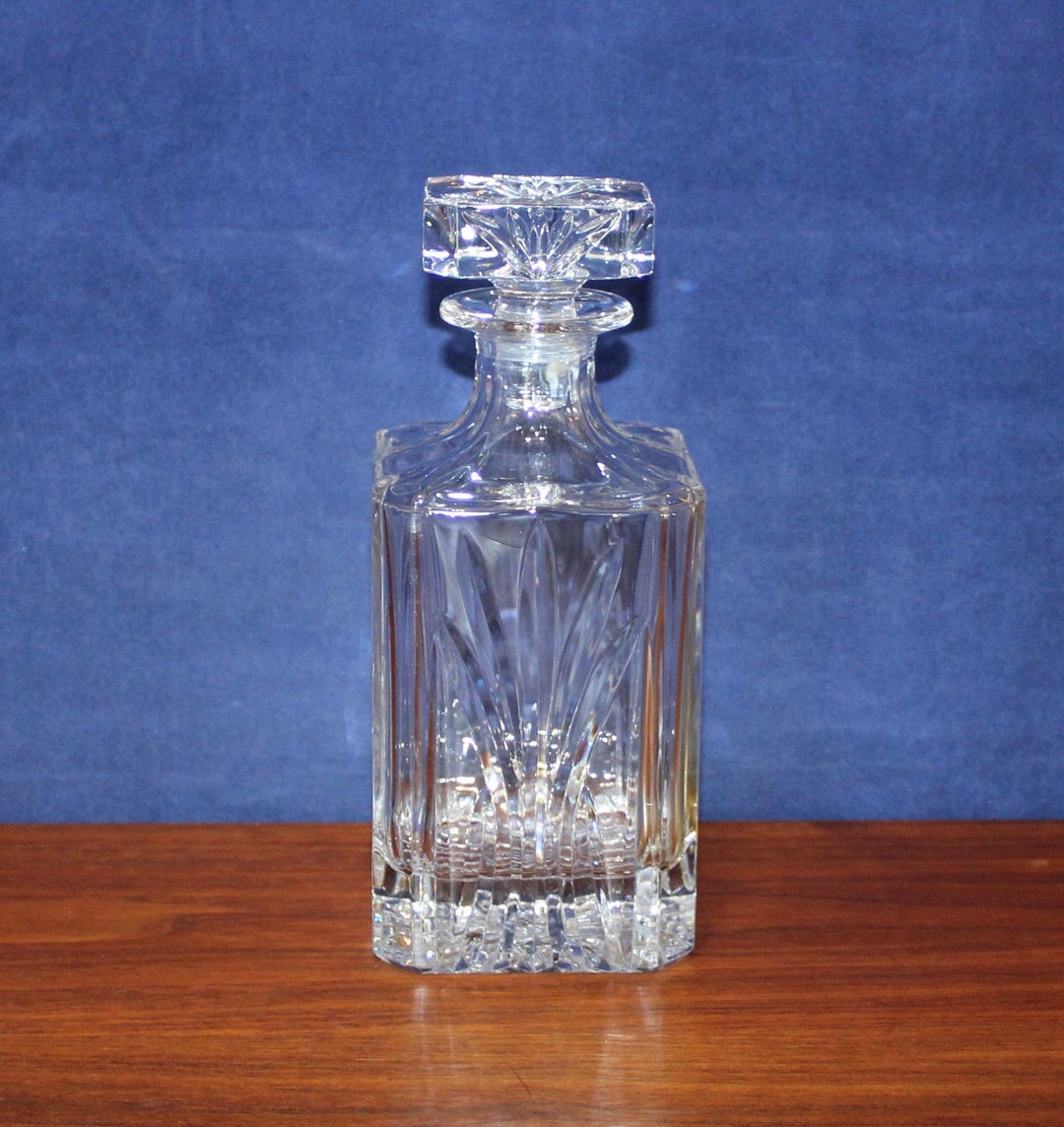 Vintage Block Crystal Decanter With Stopper - Etsy